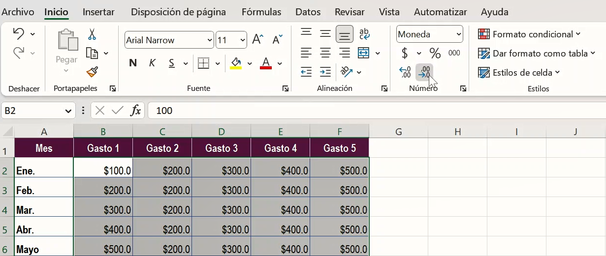 Cómo poner signo de pesos en Excel