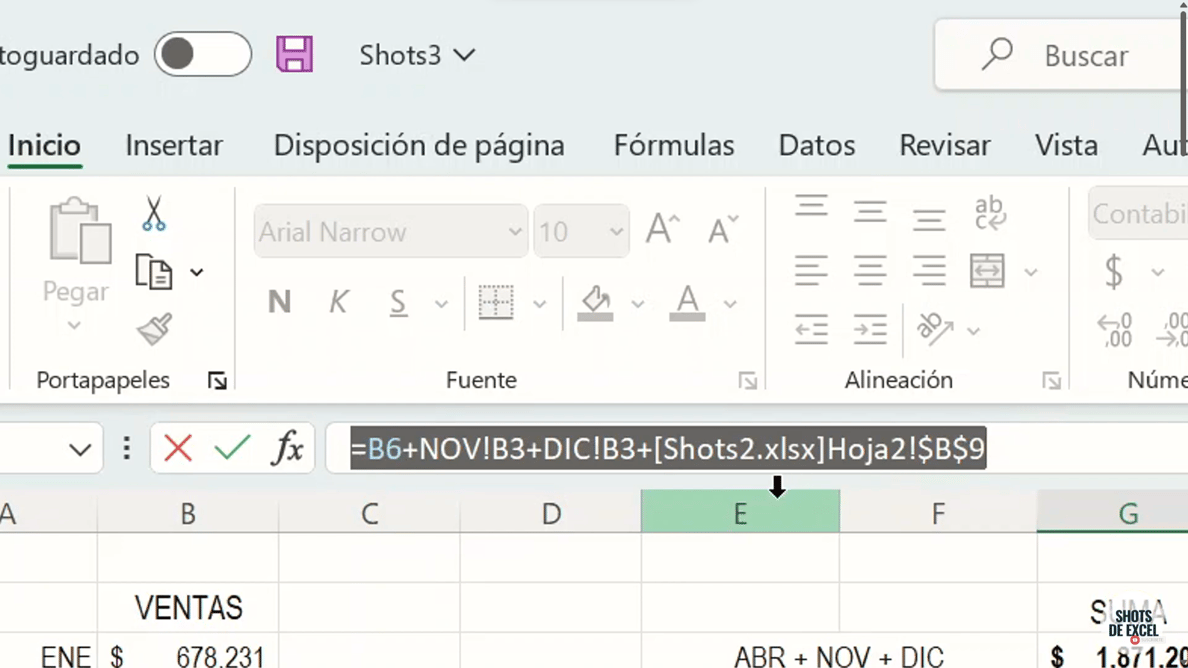 Cómo sumar varias hojas en Excel